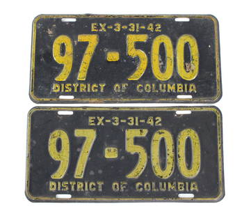 1949 Dc Inaugural License Plate.