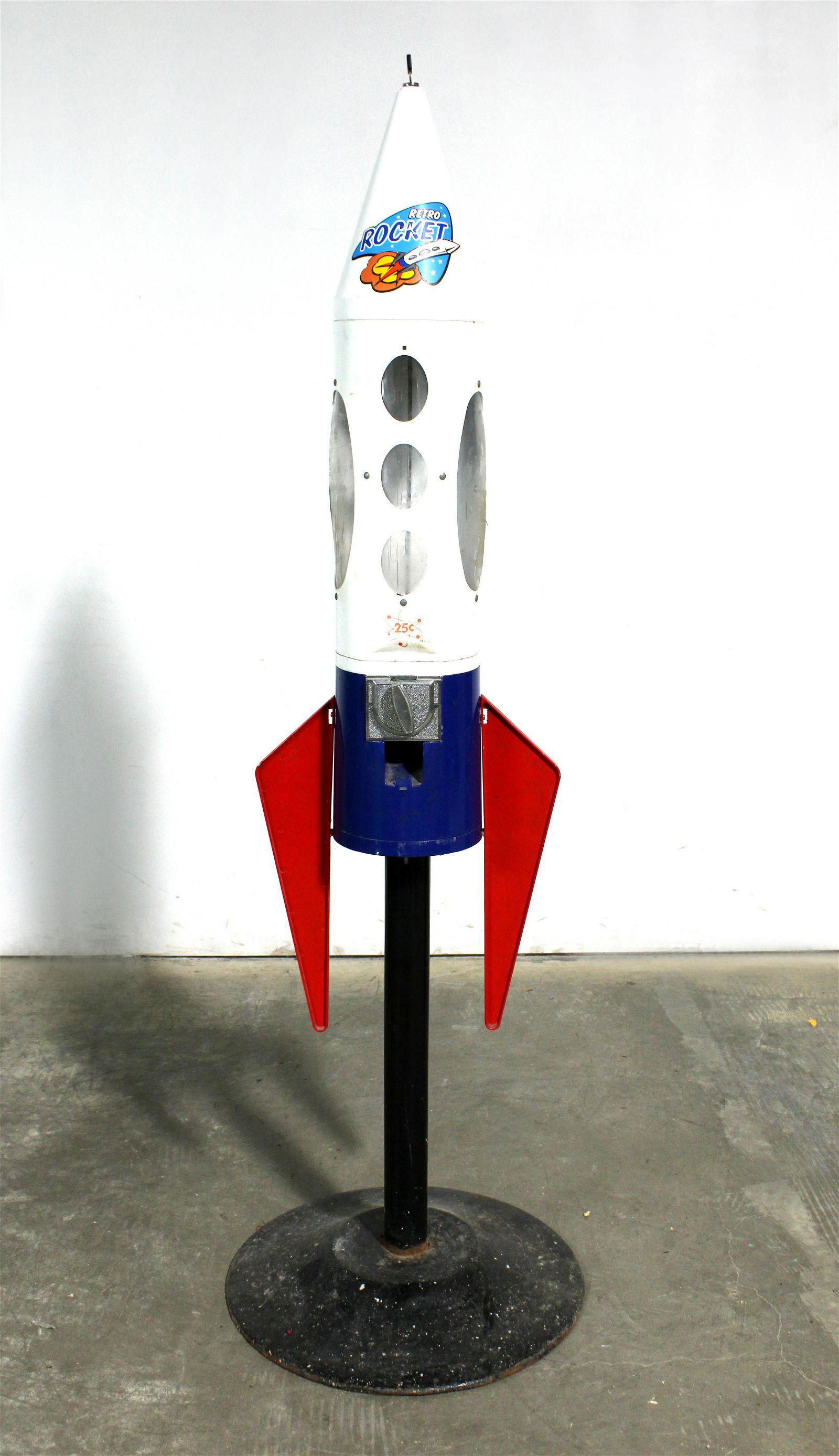 Retro Rocket Coin Op Gumball Machine