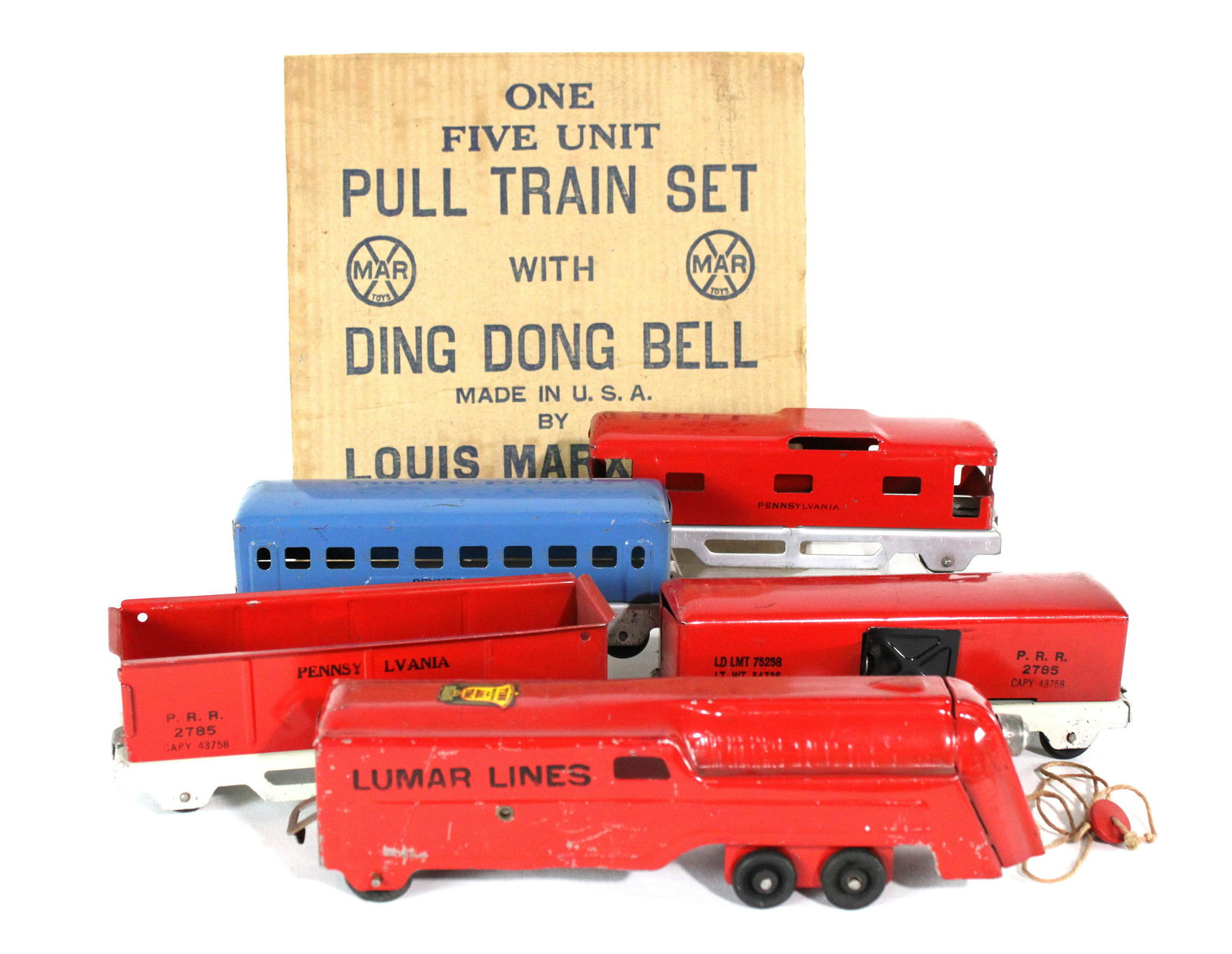 Marx Tin Pull Train Toy Set "Ding Dong Bell" with Original Box - Sep 08 ...