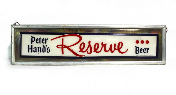 Vintage Peter Hand Reserve Beer Illuminated Sign