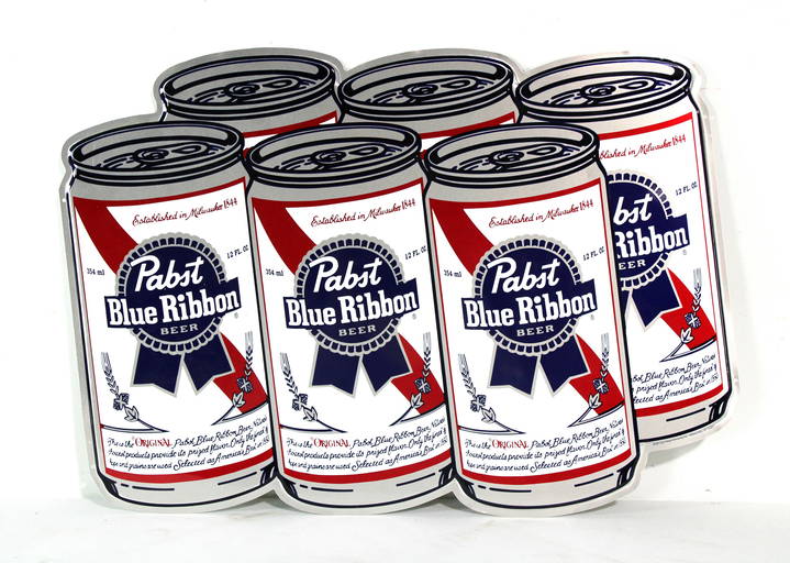 Pabst Blue Ribbon Pbr Six Pack Tin Sign