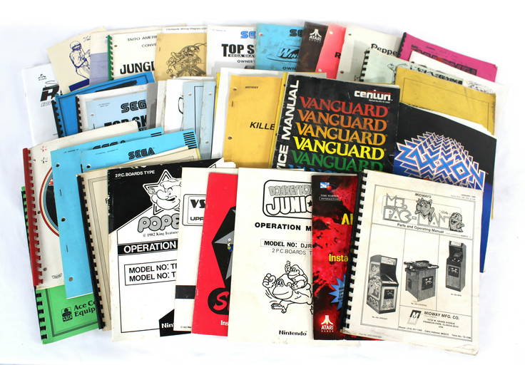 Assorted Arcade Game Manuals Incl. Popeye And Donkey Kong Jr.