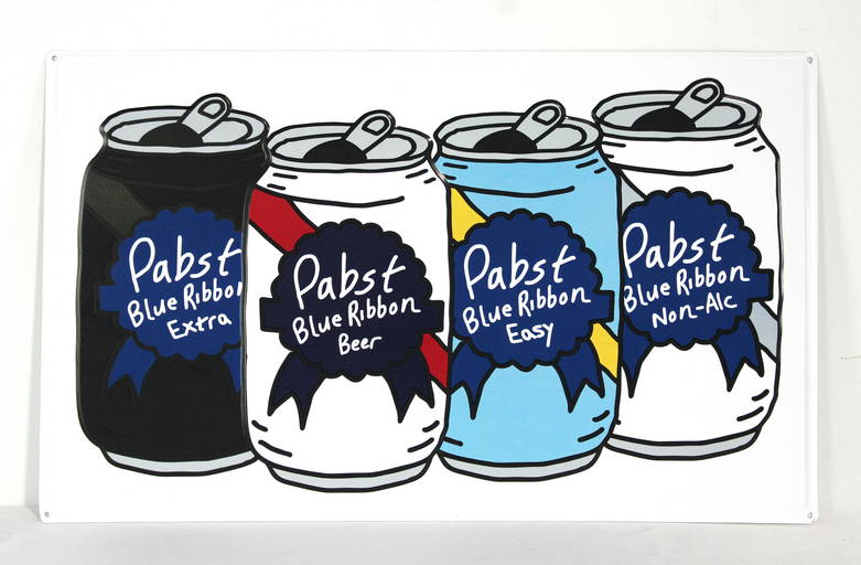 Pabst Blue Ribbon Pbr Beer Cans Tin Tac Sign