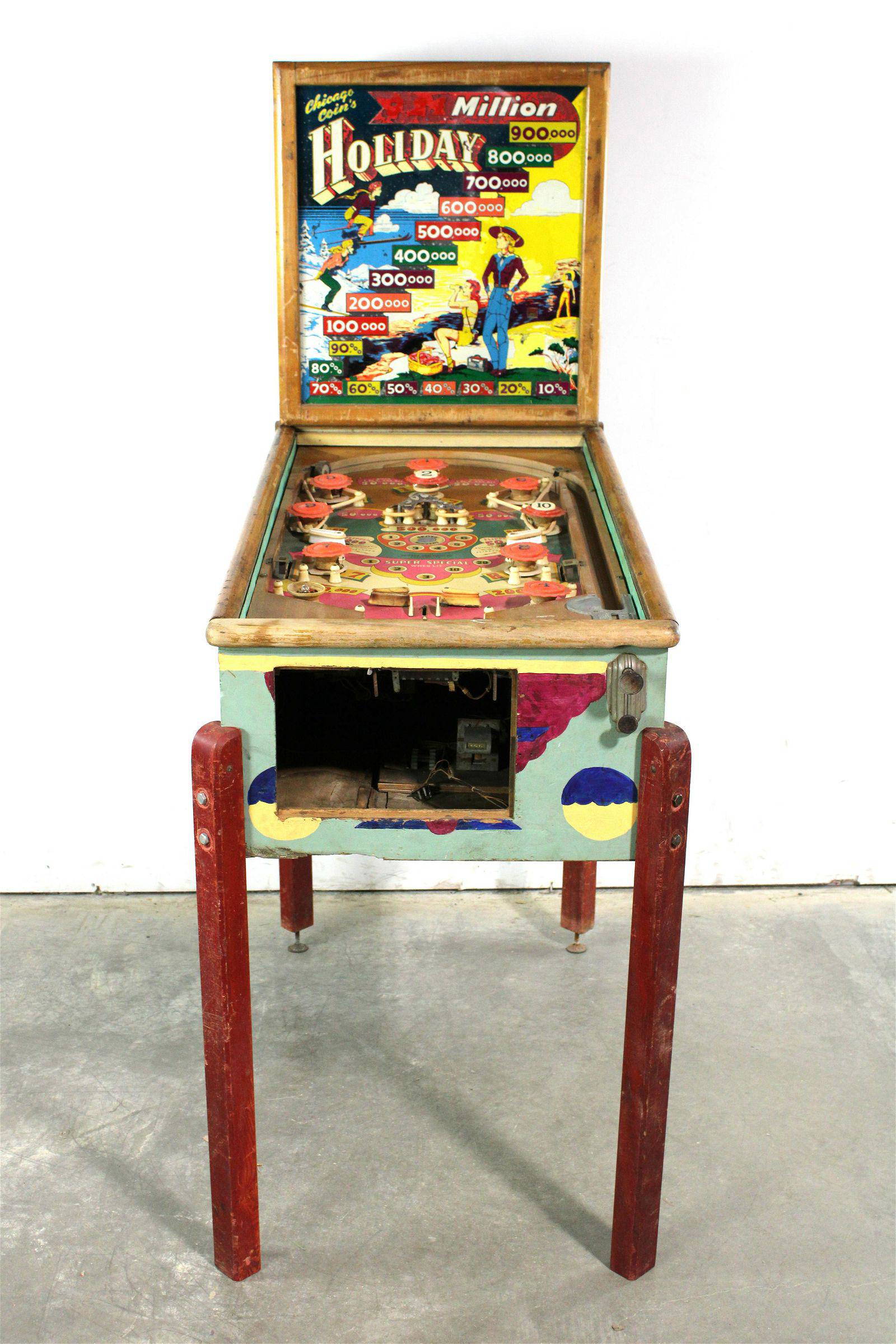 Chicago Coin Holiday Woodrail Pinball Machine - Mar 30, 2023 | Jaybird ...