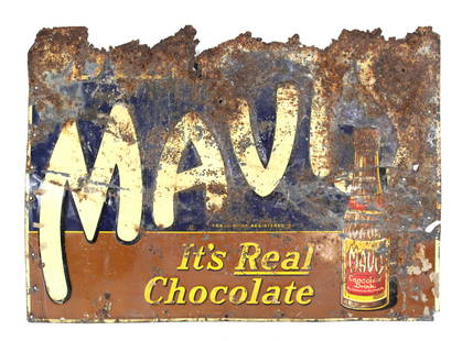 Vintage Mavis Chocolate Drink Advertising Metal Sign
