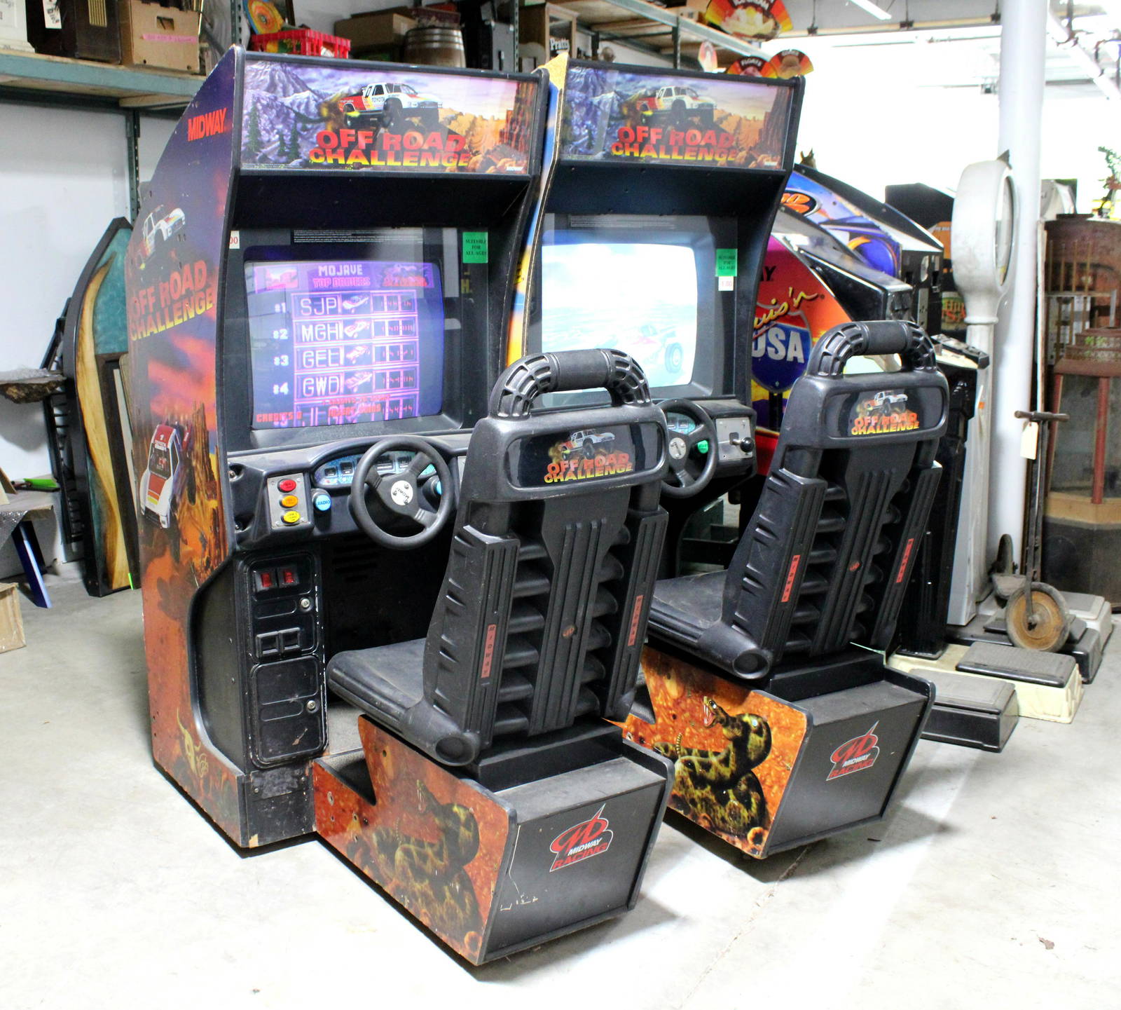 Pair Of Midway Off Road Challenge Racing Sit Down Arcades Auction