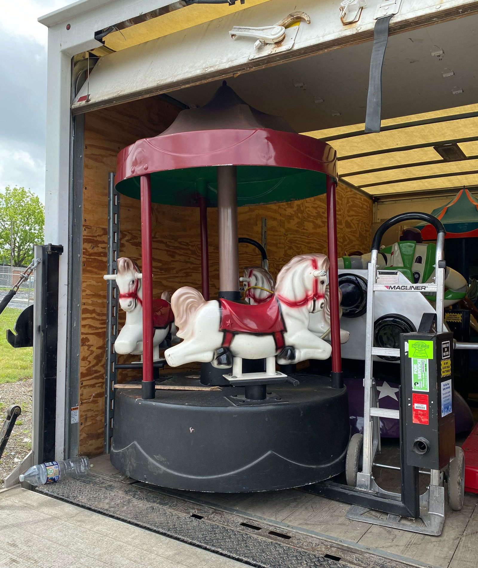 Red Horse Carousel Coin Op Kiddie Ride Auction