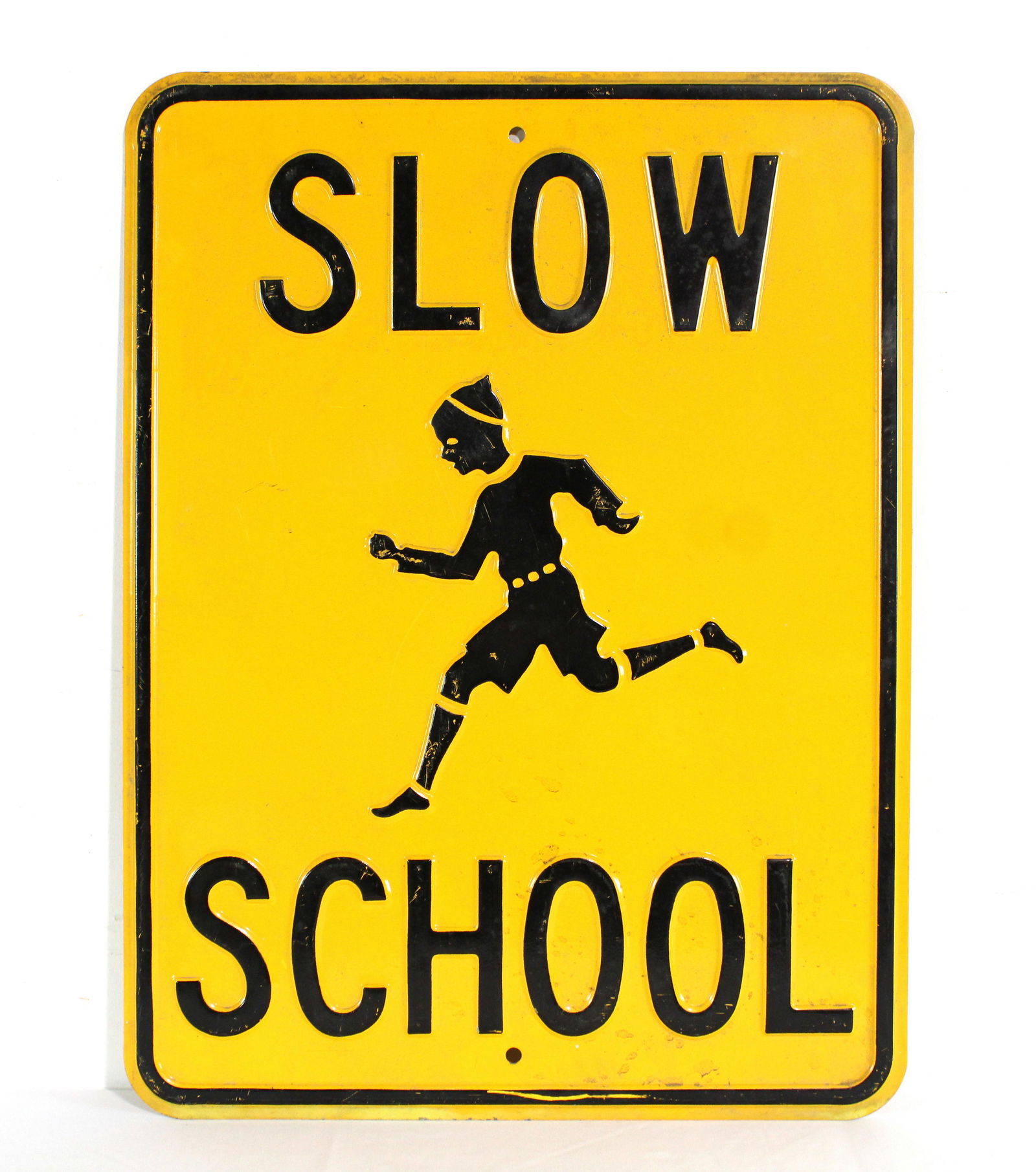 Embossed Slow School Street Sign