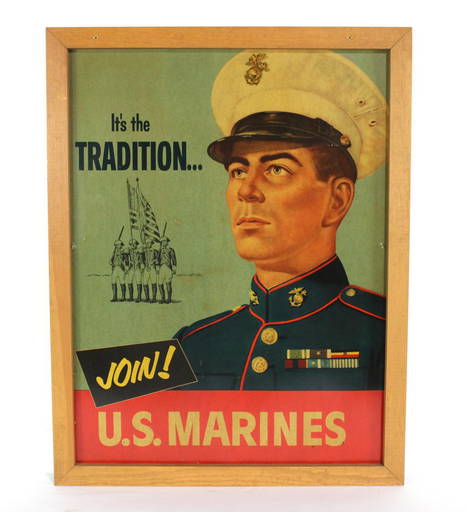 U.s. Marines Recruiting Poster, Framed