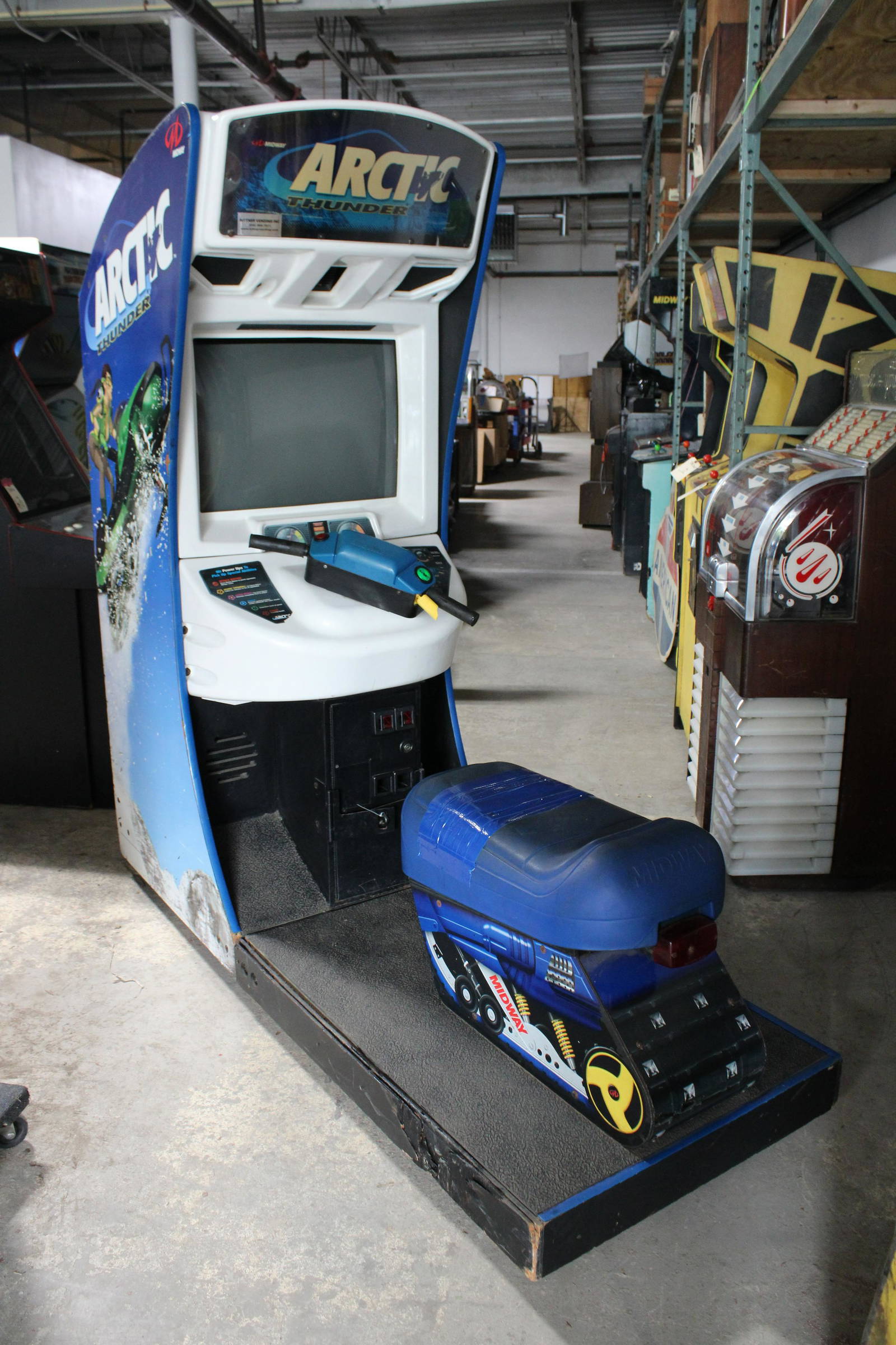 Midway Arctic Thunder Sit-down Racing Arcade Game Auction