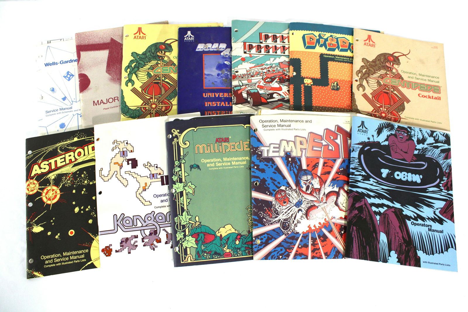 Atari Arcade Game Manuals Incl. Tempest, Toobin' And Millipede