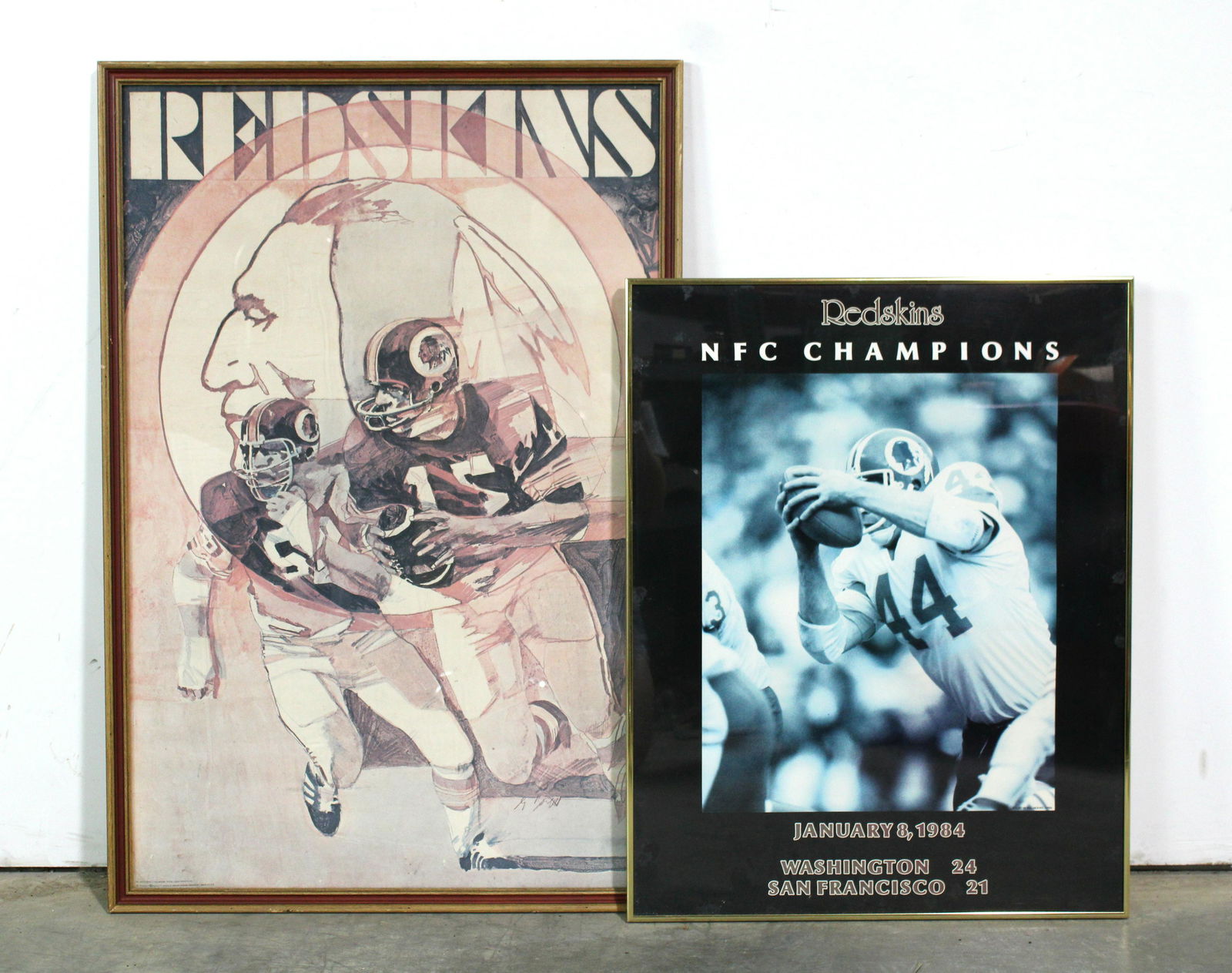 Redskins Football Framed Posters, 1970s / 80s