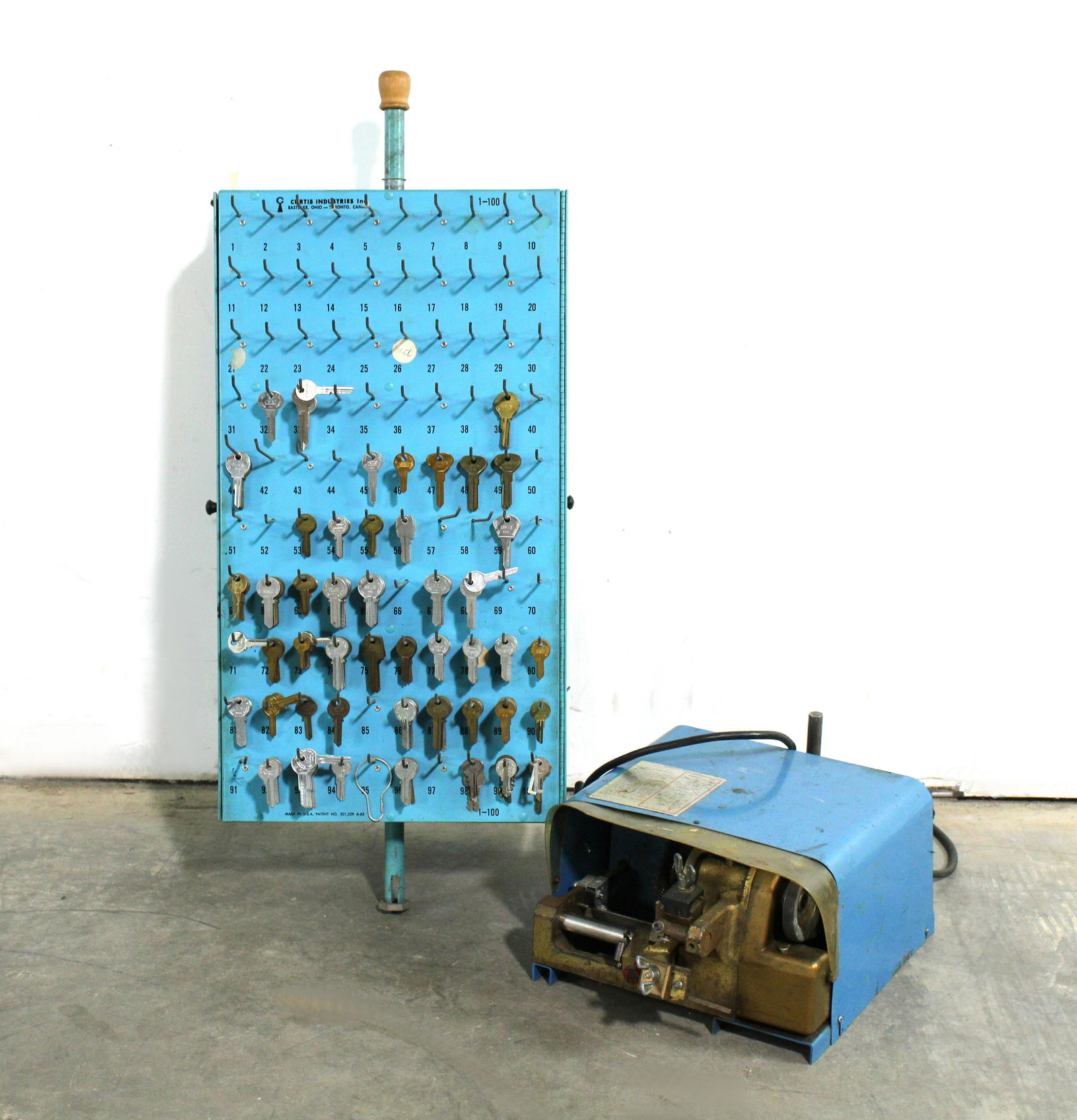 Curtis Key Rack Display With Key Cutting Machine Auction