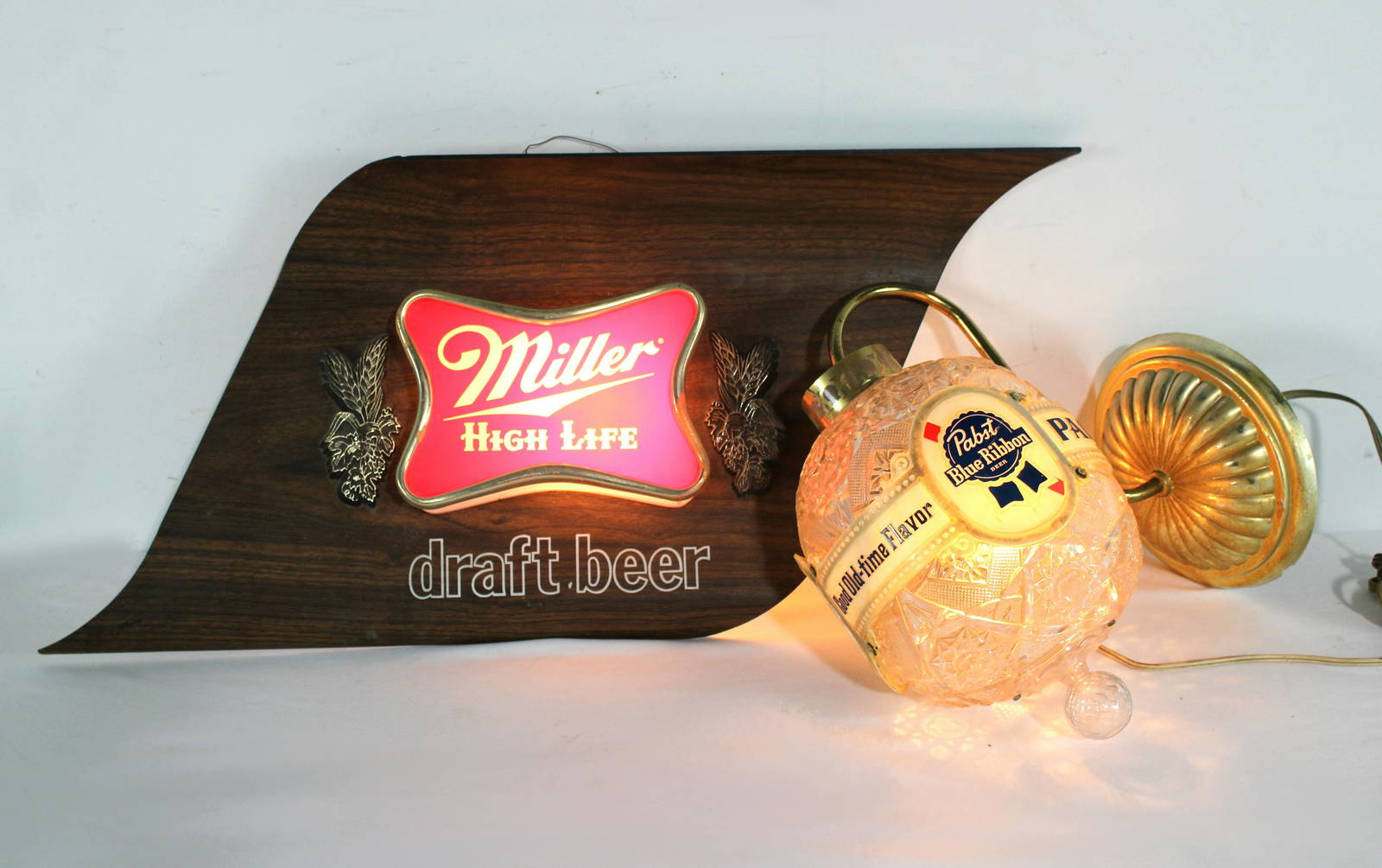 Miller High Life And Pabst Pbr Beer Light Up Signs Auction