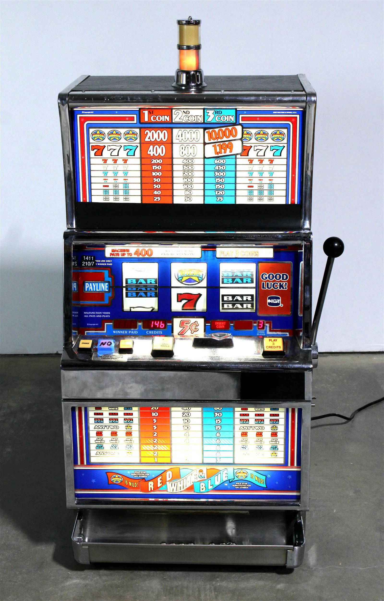 Igt Red, White And Blue Slot Machine Auction
