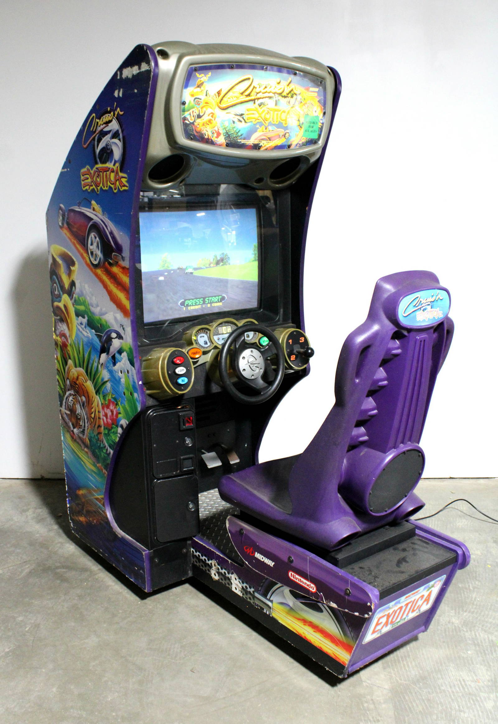 Midway Cruisn' Exotica Sit Down Racing Arcade Game Auction
