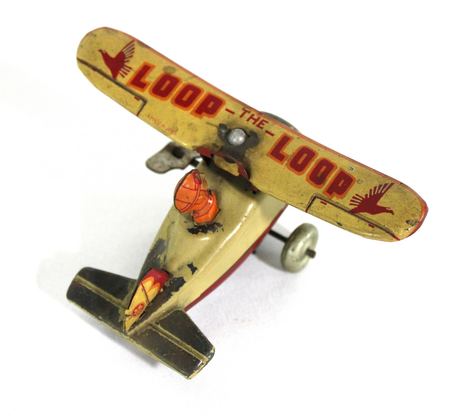 Loop The Loop Tin Airplane Wind Up Toy, Japan Auction