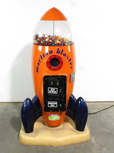 Retro Rocket Coin Operated Gumball Machine