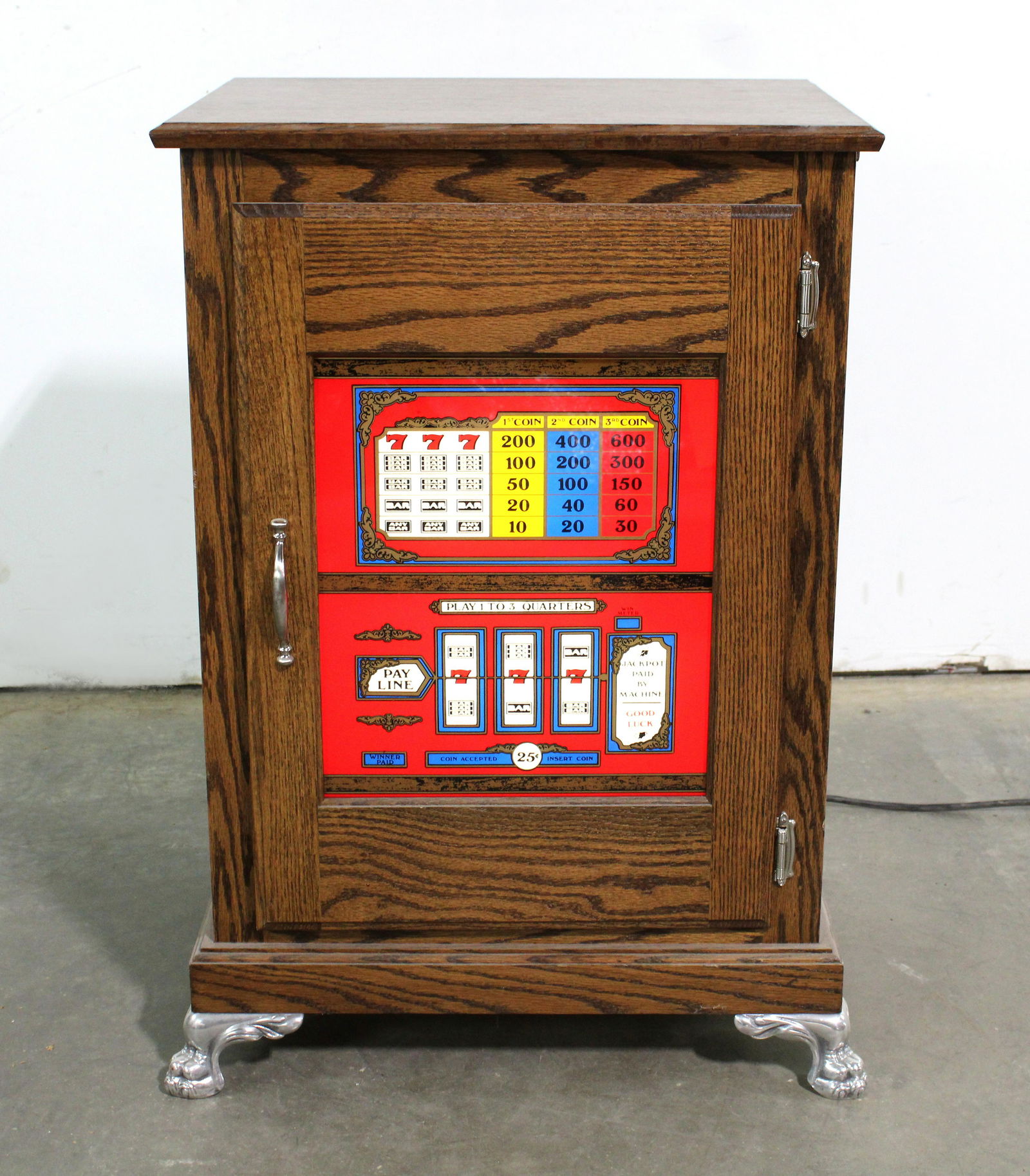Lighted Wooden Slot Machine Stand