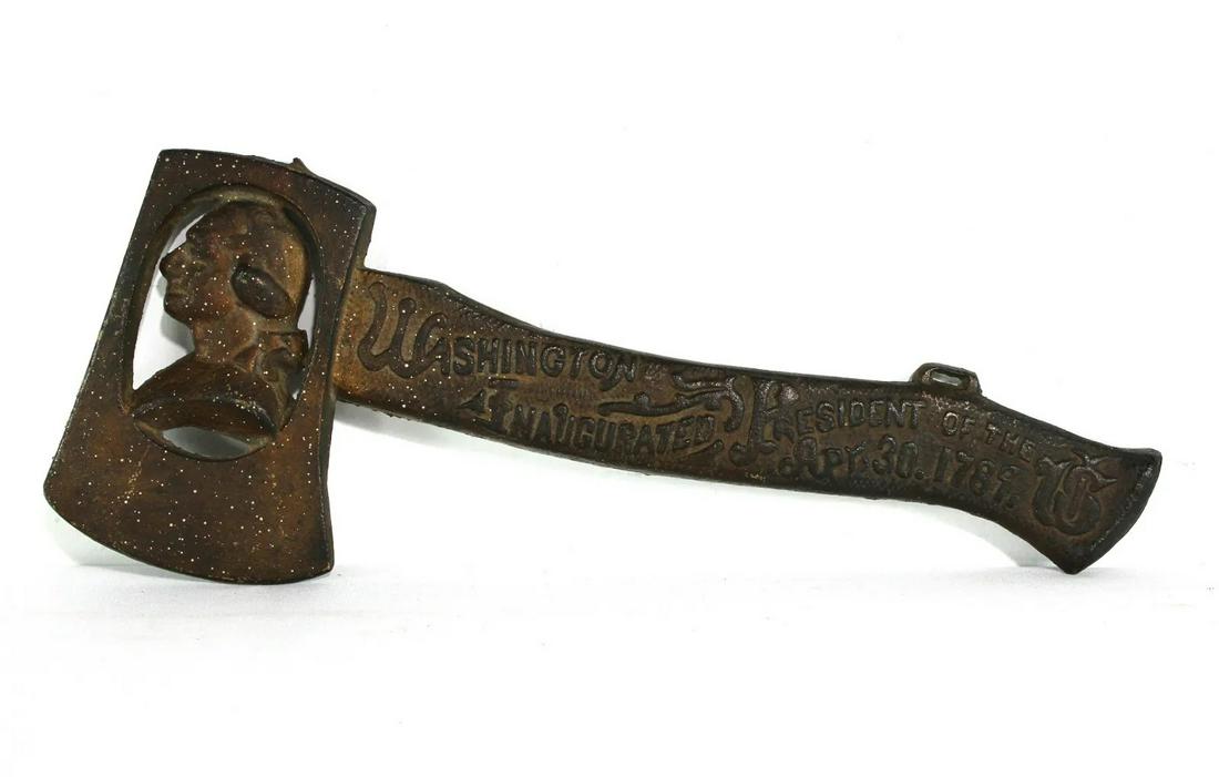 George Washington Commemorative Hatchet Plaque Auction