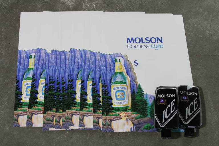 Nos Molson Beer Signs And Taps