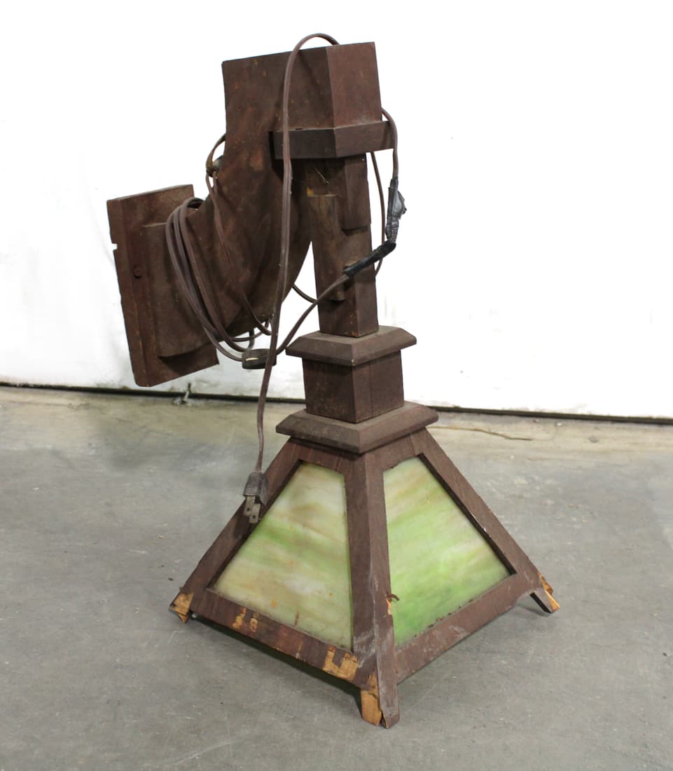 Antique Slag Glass Mounted Light For Coin Operated Nickelodeon Piano