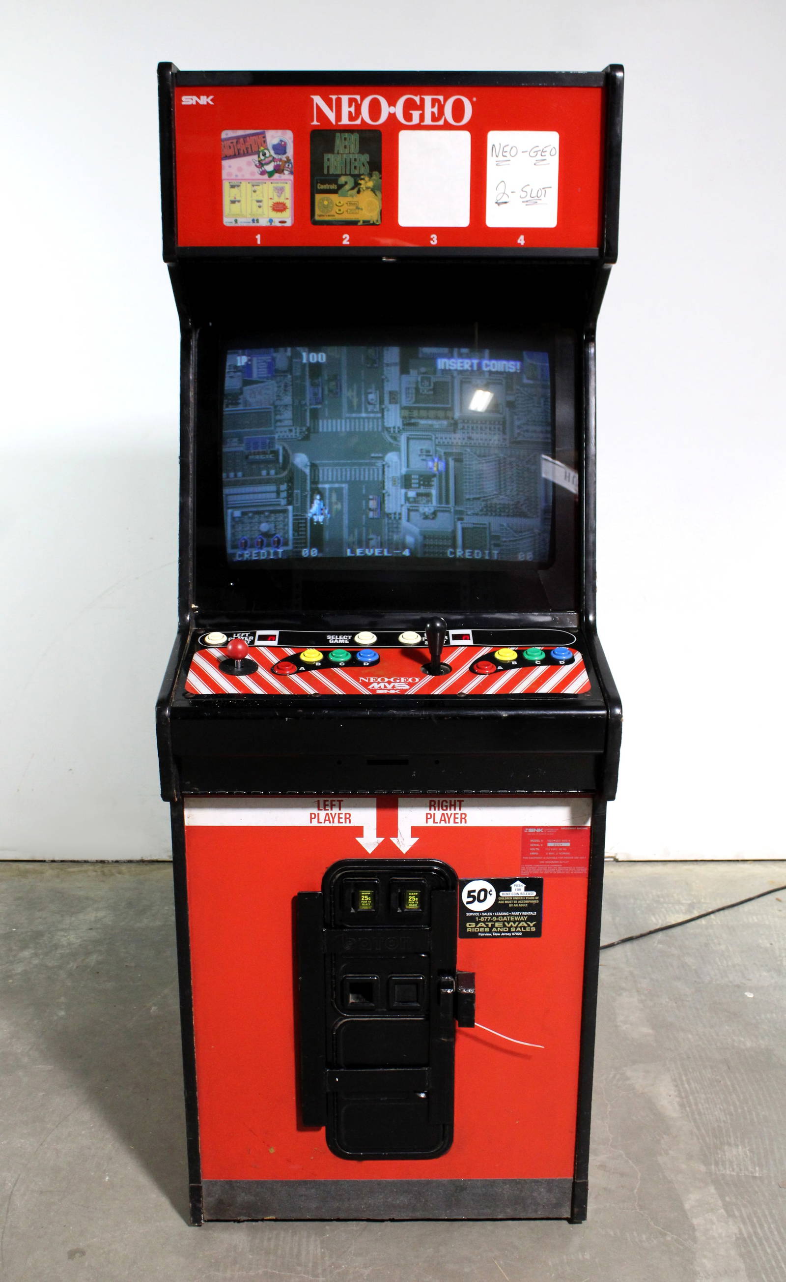 Two Slot Neo Geo Arcade Game, Bust-a-move And Aero Fighters Auction