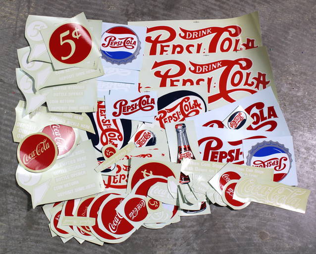 Pepsi And Coca Cola Water Release Decals, Reproduction