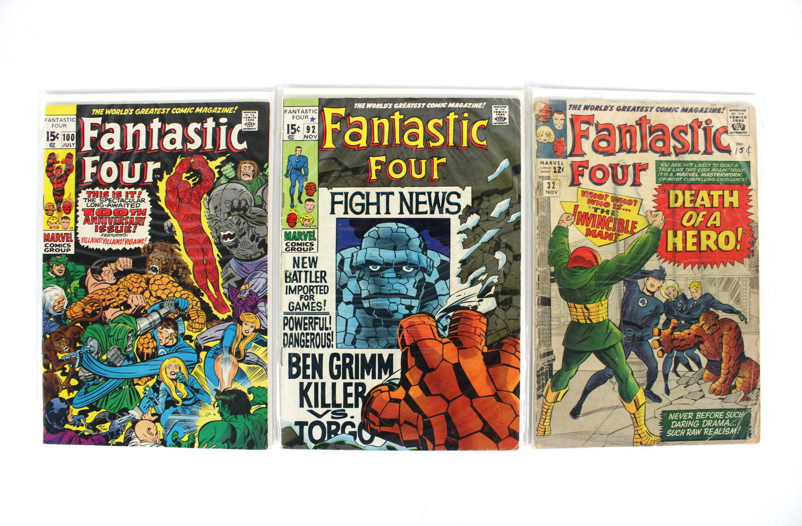 Fantastic Four Issues 32, 92, And 100, Marvel Comics Auction