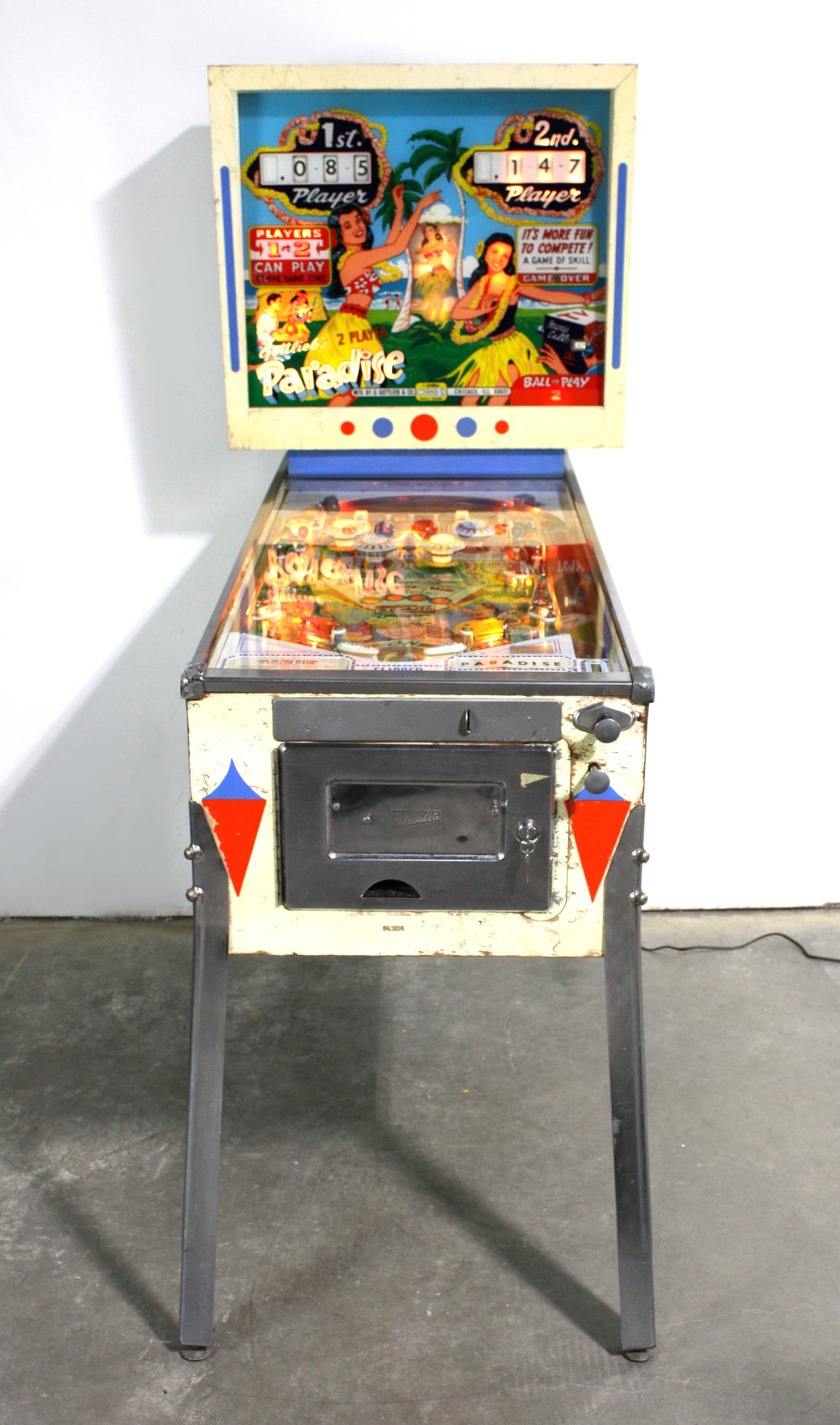 Gottlieb Paradise Animated Backglass Pinball Auction