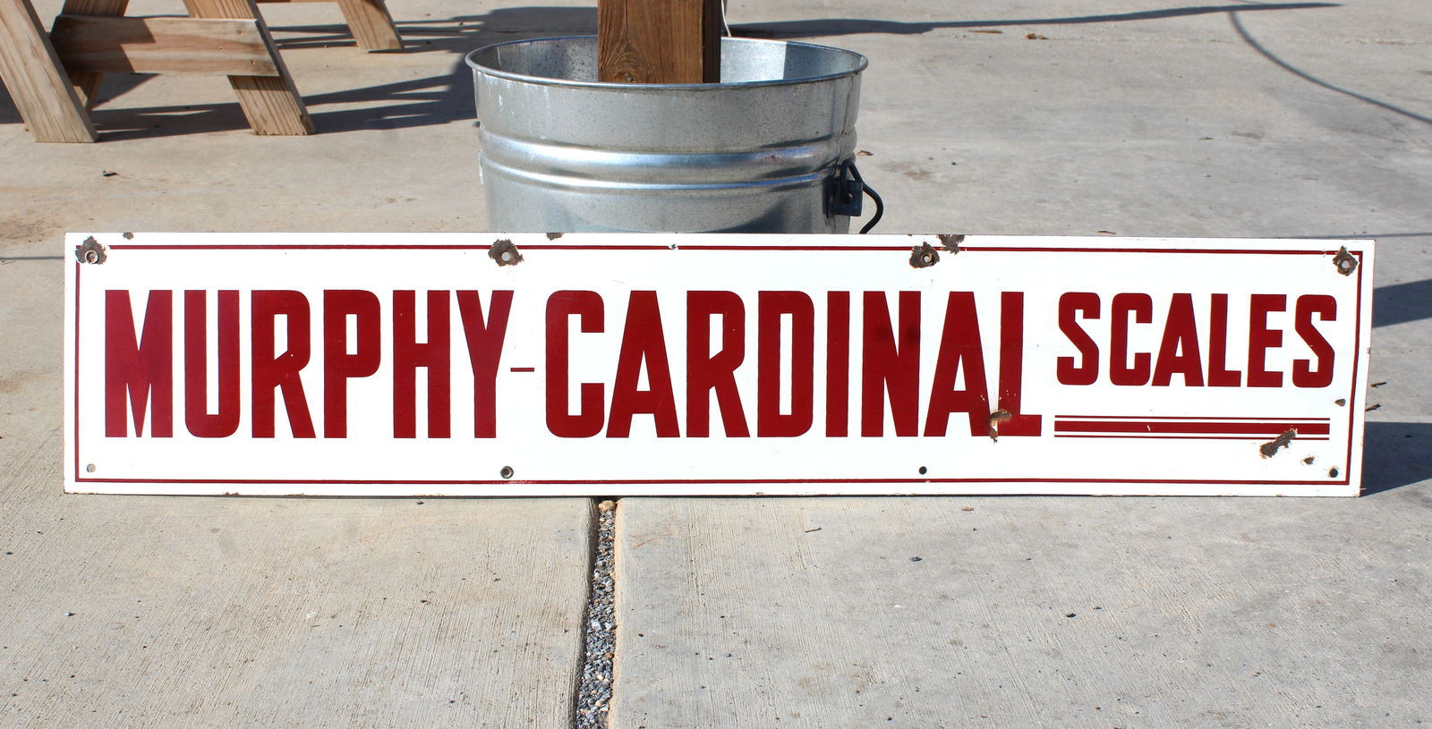 Porcelain Murphy-cardinal Scales Sign - Oct 12, 2023 | Jaybird Auctions ...
