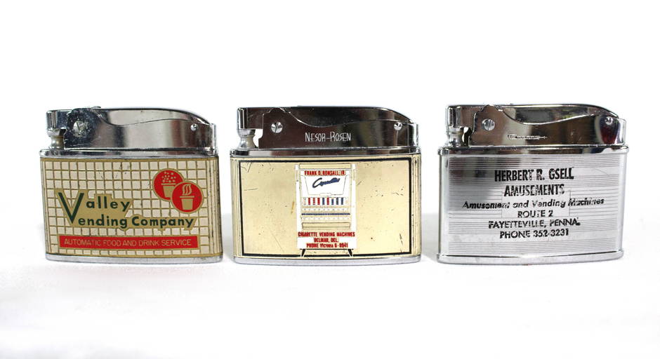 Coin Op Distributor Lighters Featuring Cigarette Vending Machine