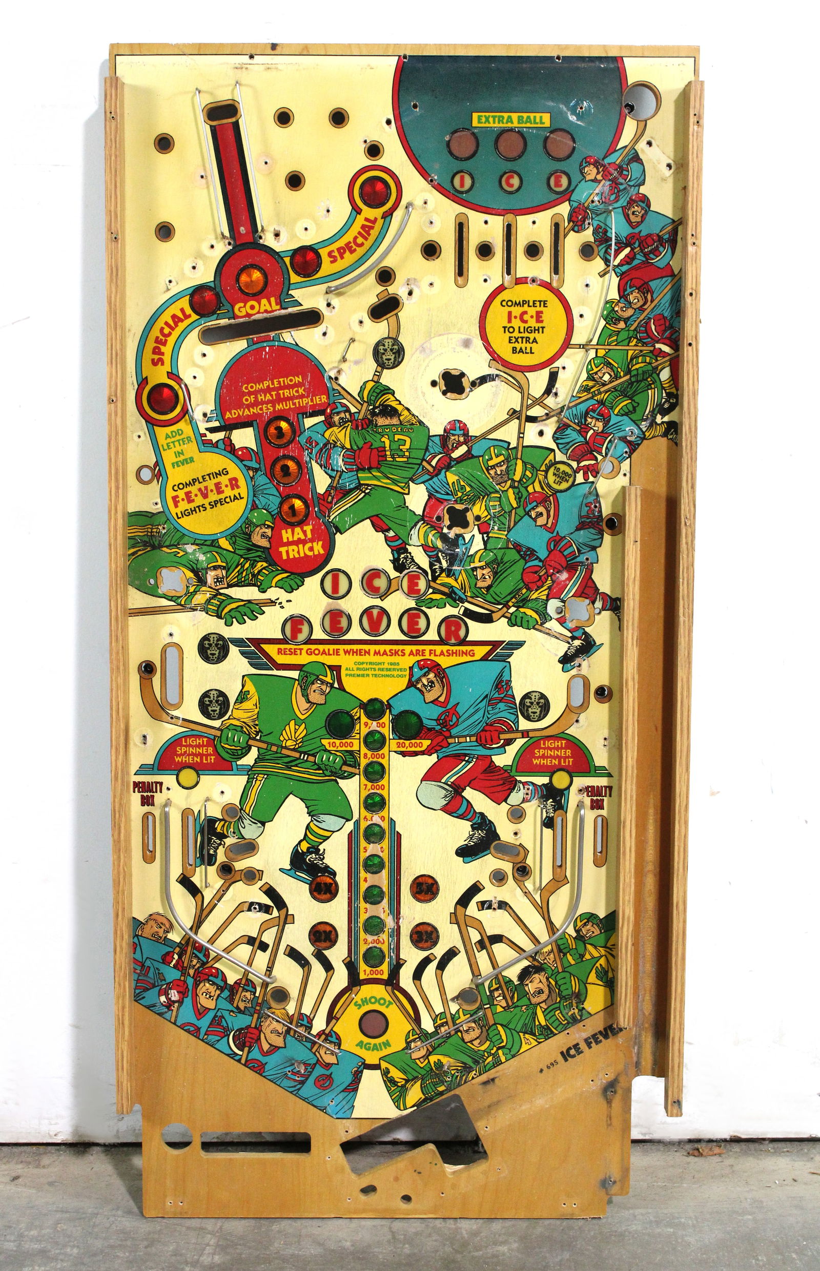 Ice Fever Pinball Playfield With Plastics Auction