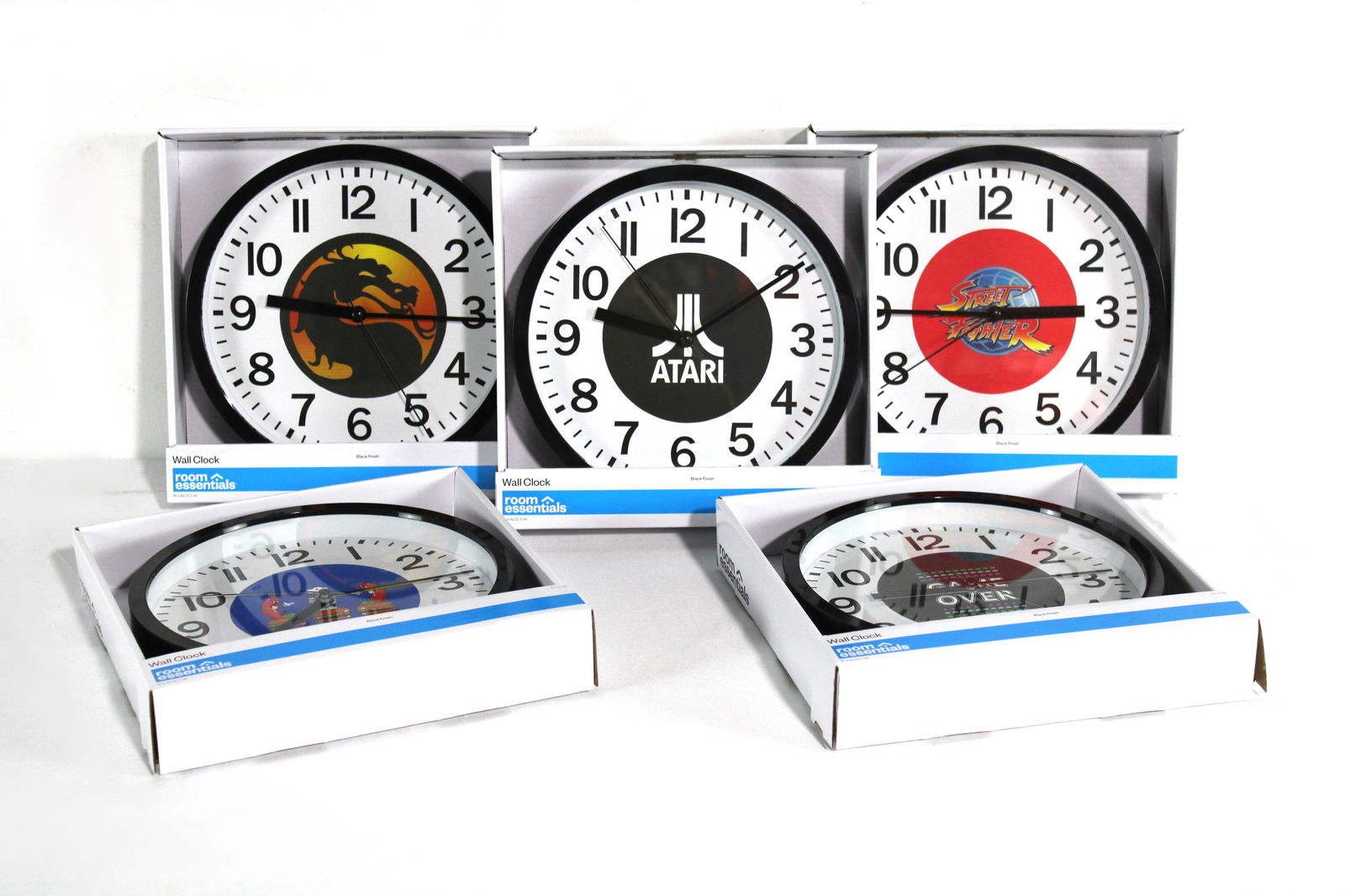 Arcade Themed Wall Clocks Incl. Burgertime And Mortal Kombat Auction