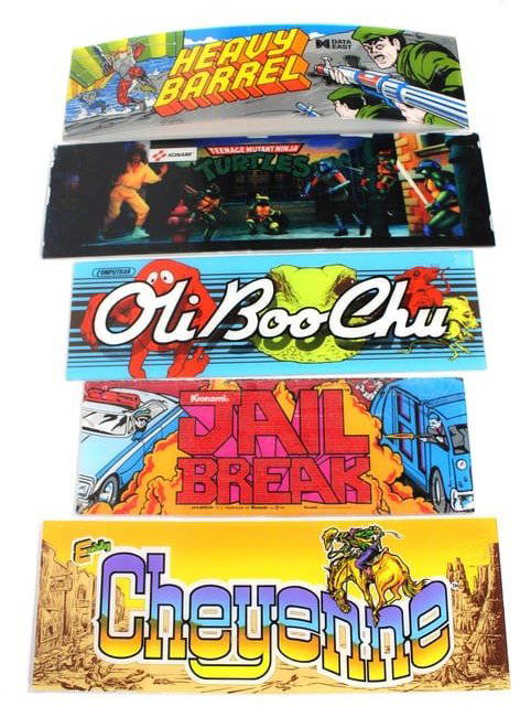 Arcade Game Headers Incl. Tmnt, Heavy Barrel And Jail Break Auction