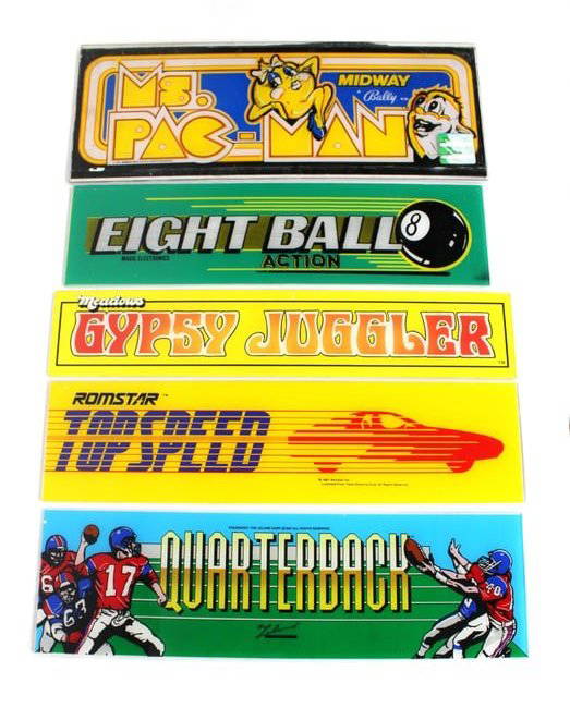 Arcade Headers Including Eight Ball And Quarterback Auction