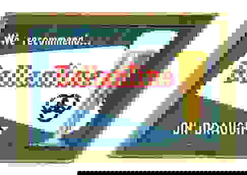 Ballantine Beer Celluloid Advertising Sign Auction