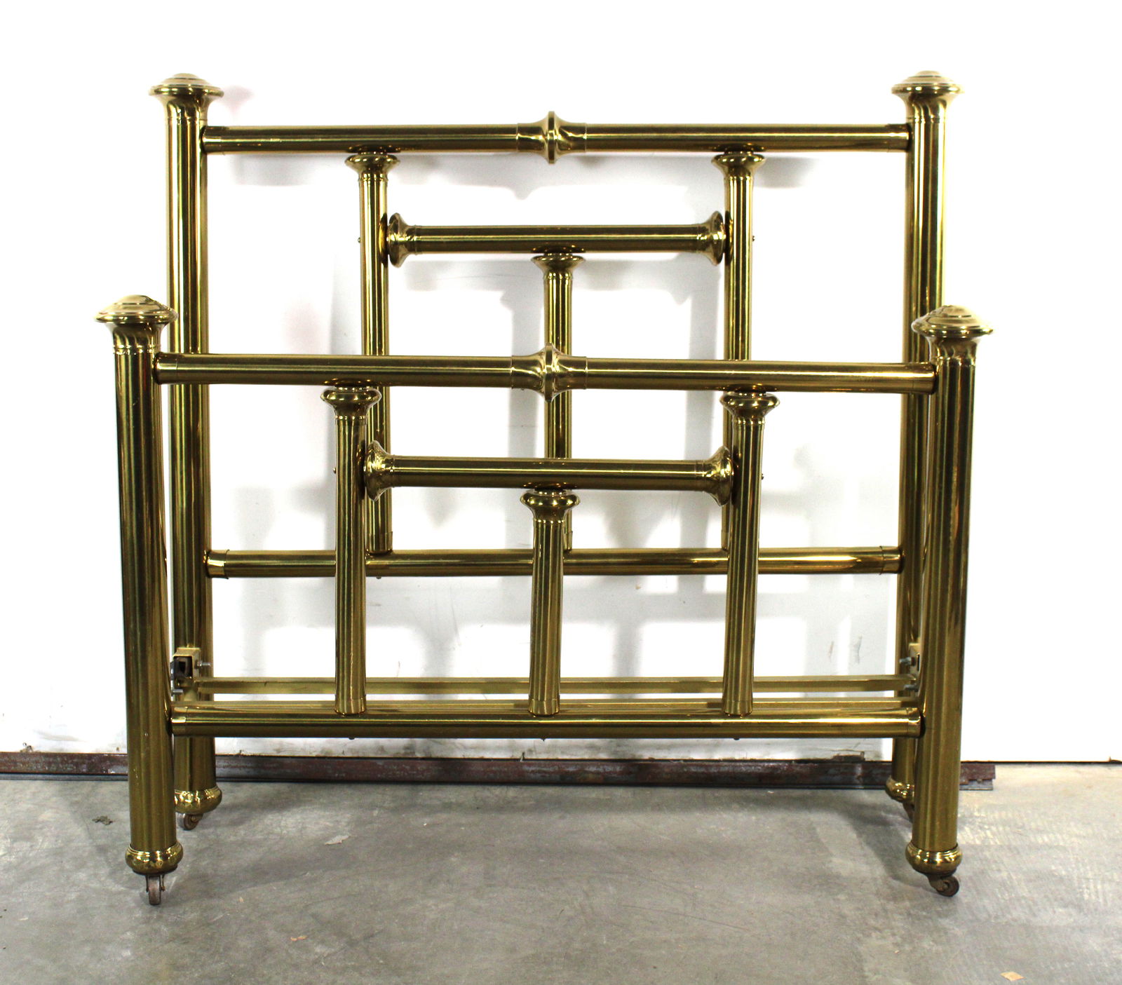 Antique Double Brass Bed Frame With Rails