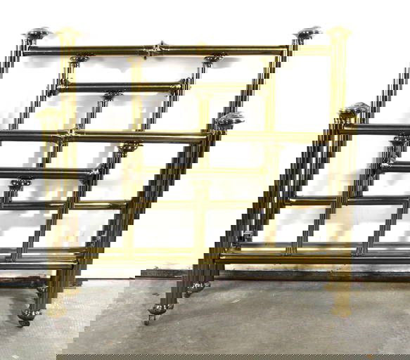 Antique Double Brass Bed Frame With Rails