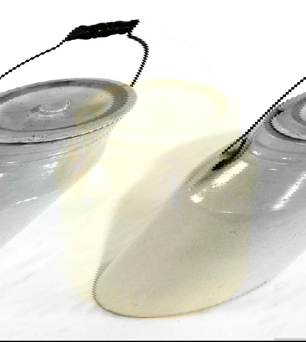 Antique Salt Glaze Crock Carrier With Lid Auction