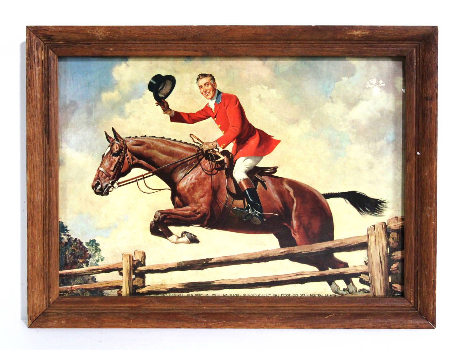 Hunter Rye Whiskey Cardboard Framed Auction