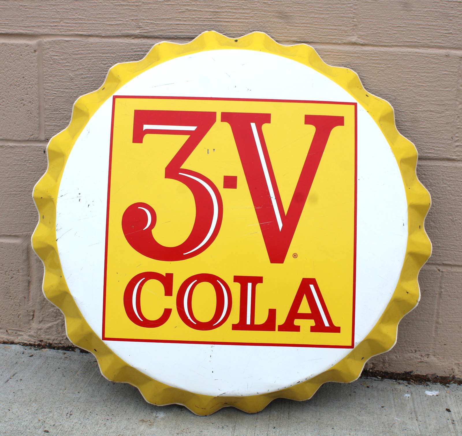 28" 3-v Cola Bottle Cap Sign Auction