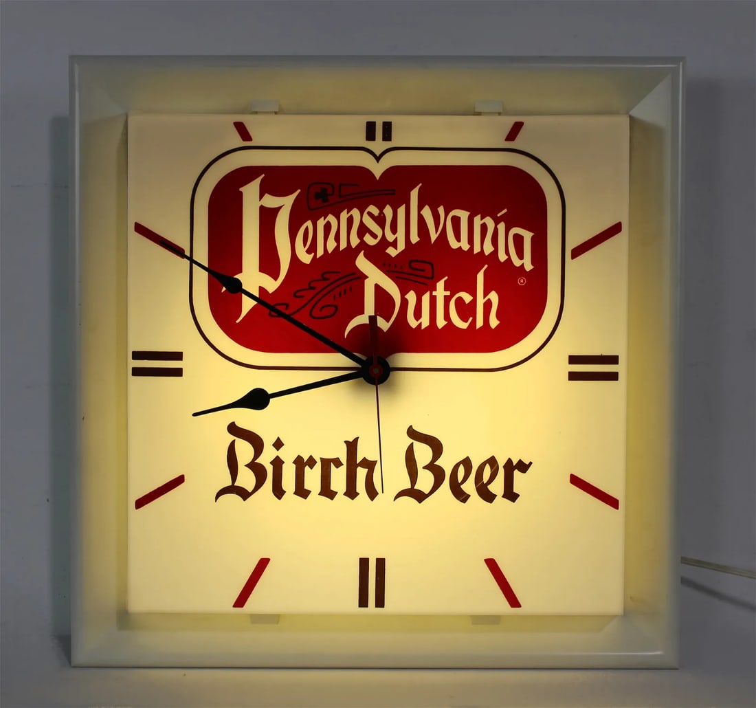 Pennsylvannia Dutch Birch Beer Light Up Advertising Clock Auction