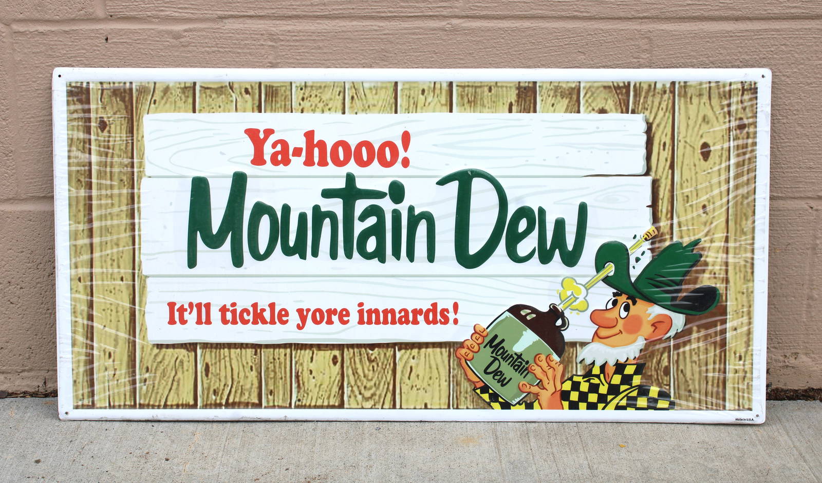 Mountain Dew Hillbilly Embossed Sign, Contemporary Auction