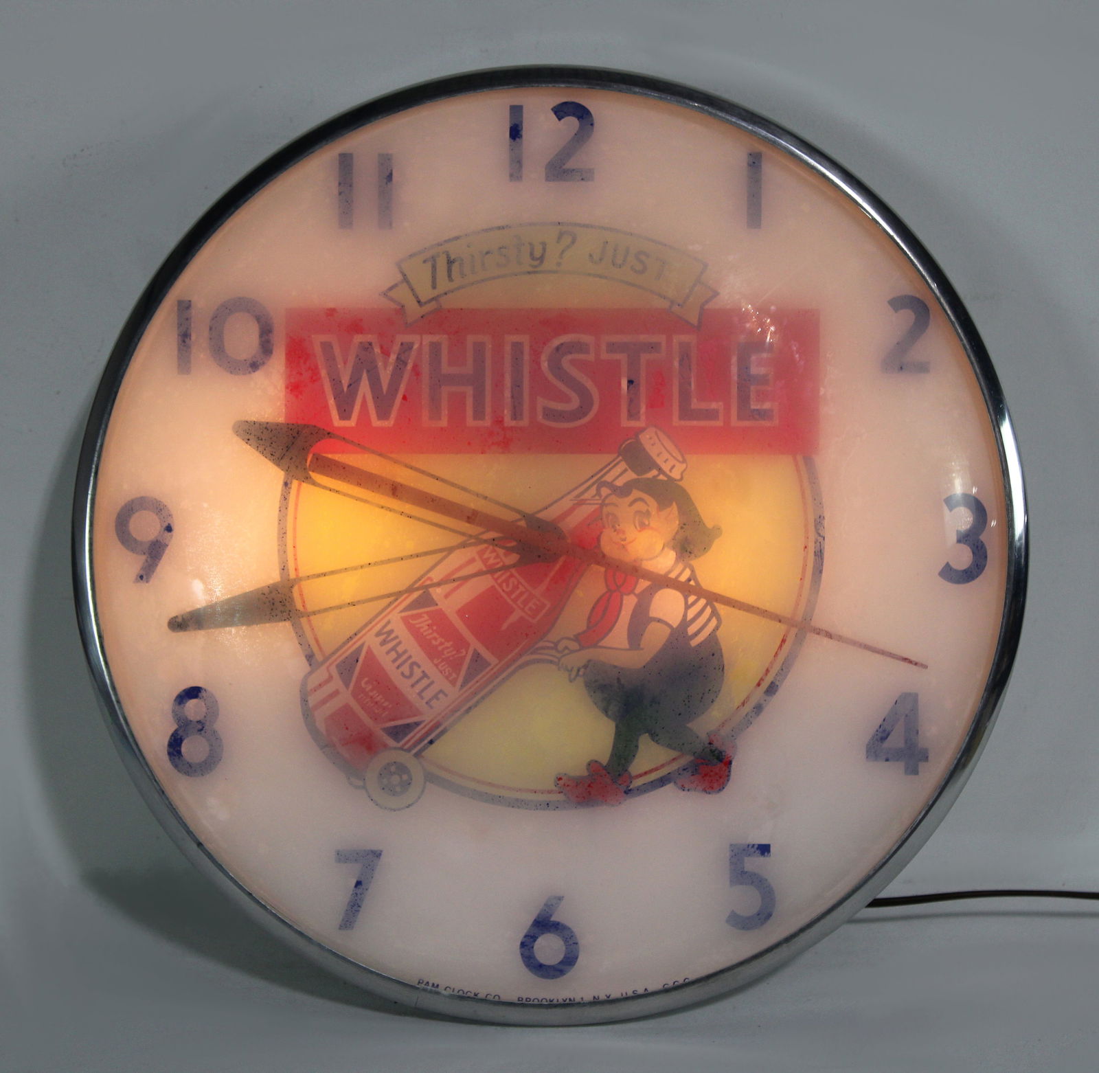 Whistle Pam Advertising Clock Auction