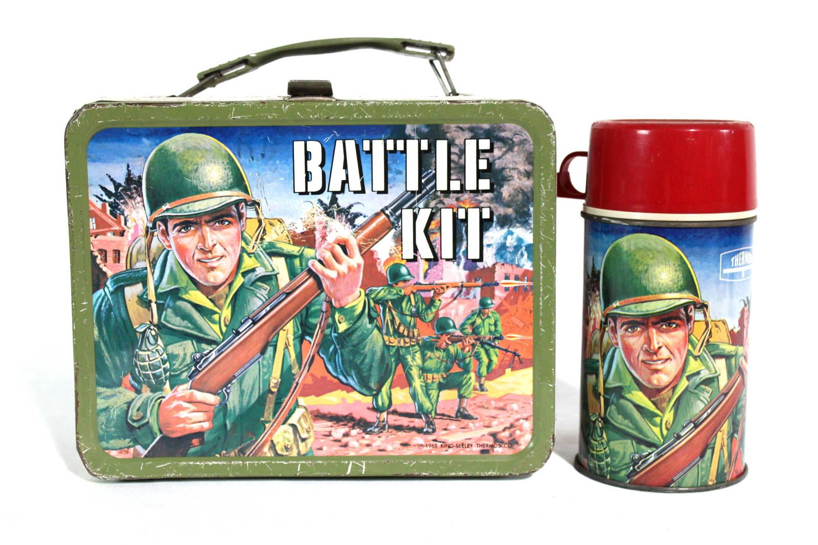 Battle Kit Tin Lunchbox With Thermos Auction