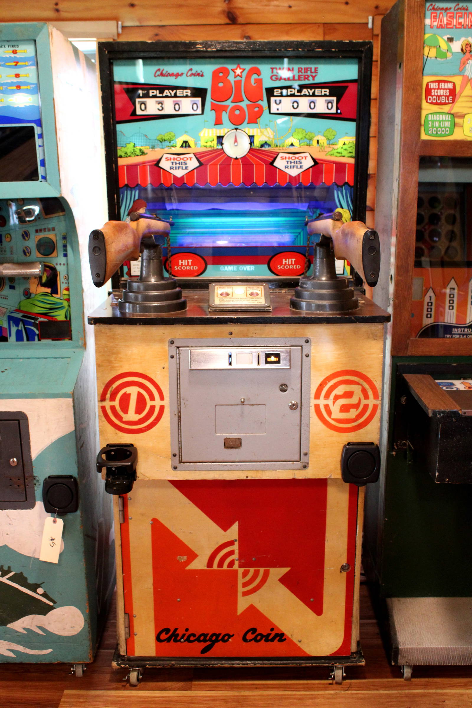 Chicago Coin Big Top Twin Rifle Gallery Arcade Game Auction