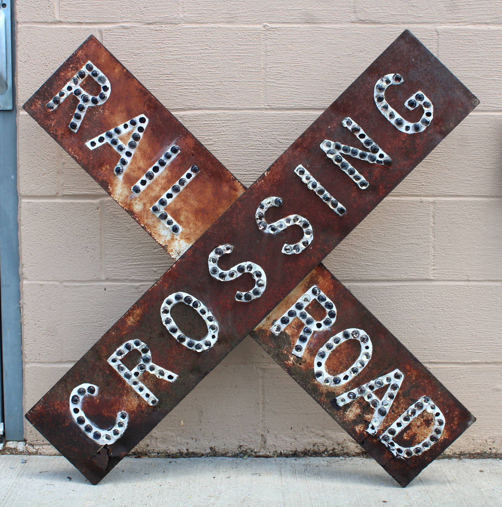 Cast Iron Railroad Crossing Sign With Bracket Auction