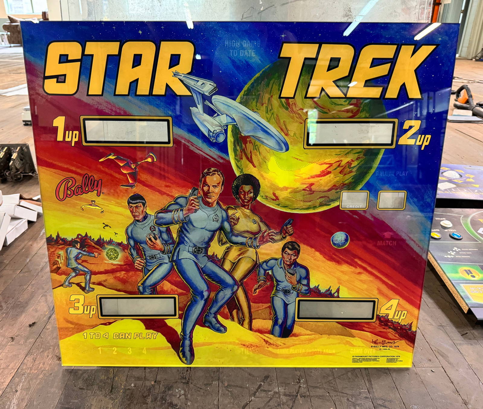 Bally Star Trek Pinball Backglass Auction