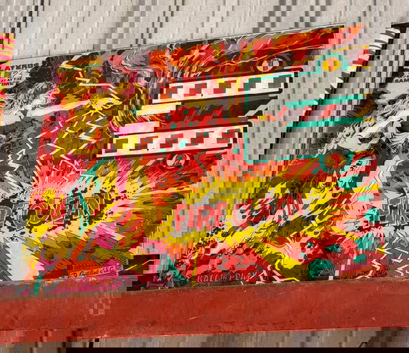 Gottlieb Fire Queen Pinball Machine Backglass